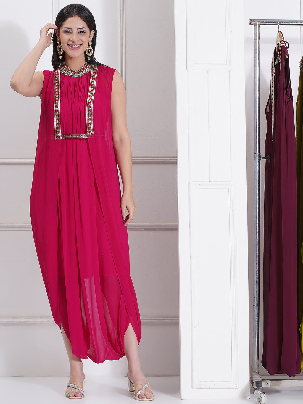 ROSE PINK PEARL DROP MORROCAN WRAP – Rahulandanushka